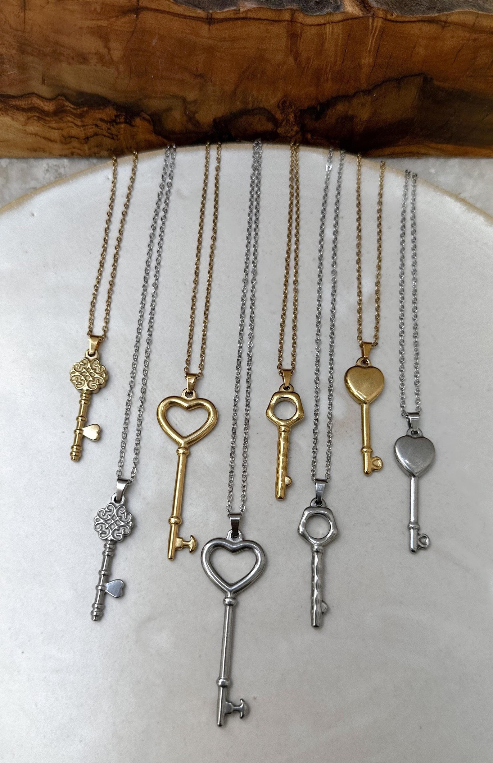 Heart Key Necklace, Hecate Key Necklace, Key Necklace, Witchy Necklace ...
