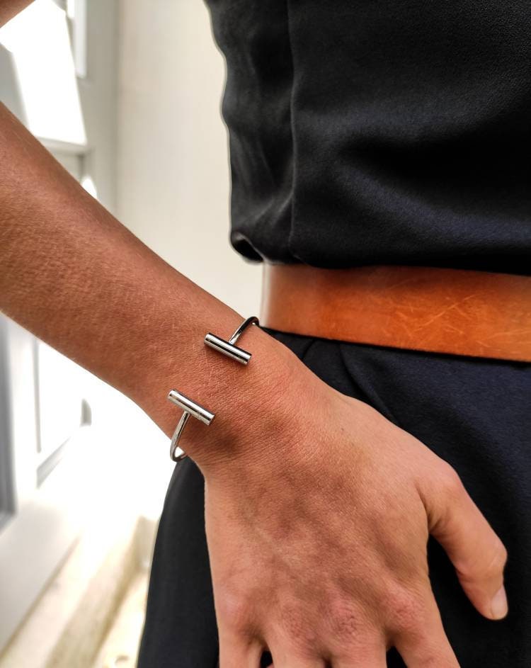 Silver Bar Bracelet Bangle Bracelet Silver Cuff Bracelet - Etsy