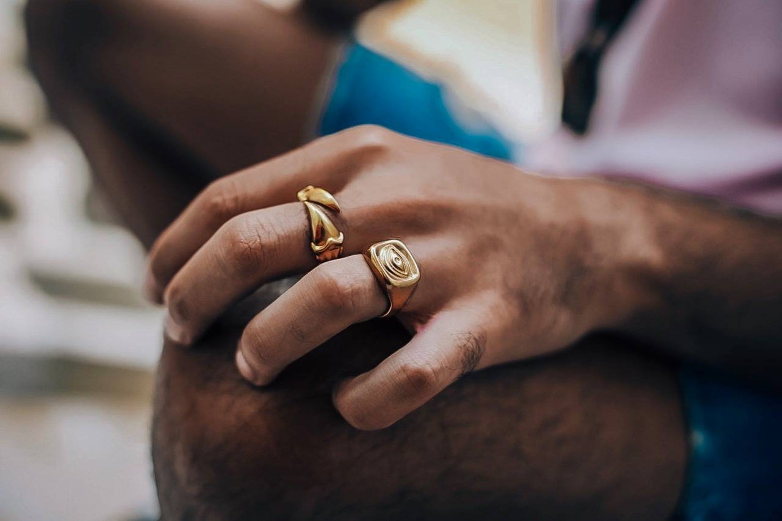 Mens Signet Ring Mens Evil Eye Ring Mens Gift Boyfriend - Etsy