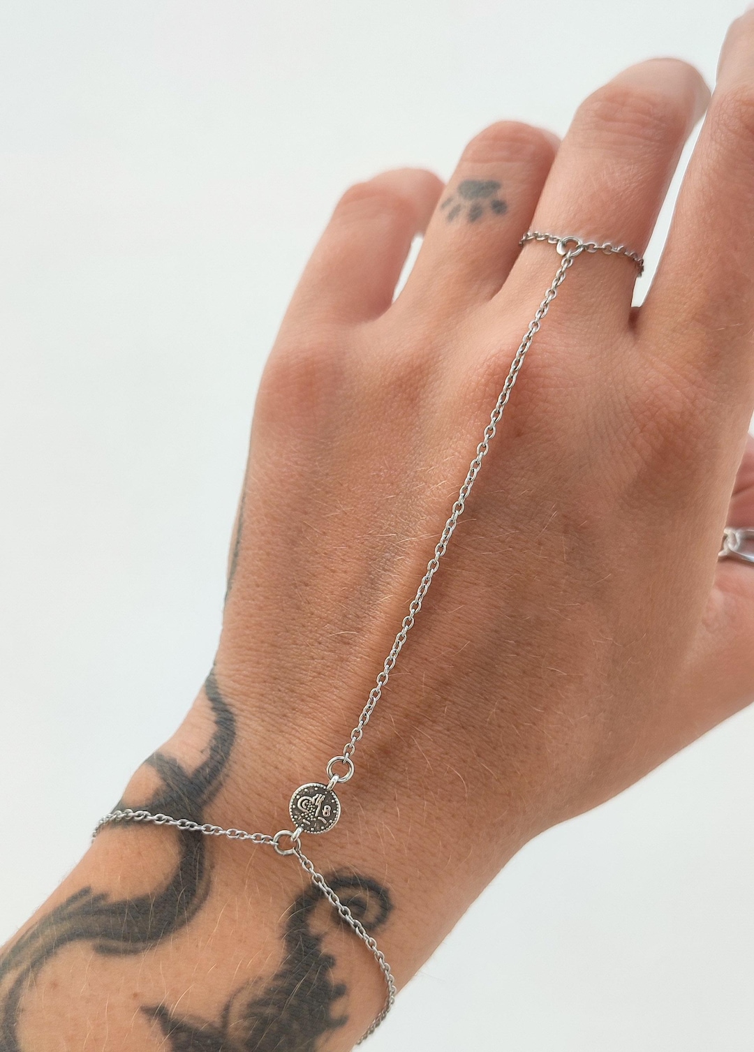 Silver Hand Chain, Dainty Silver Plated Hand Chain, Silver Hand Chain ...