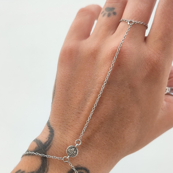 Silver Hand Chain - Etsy