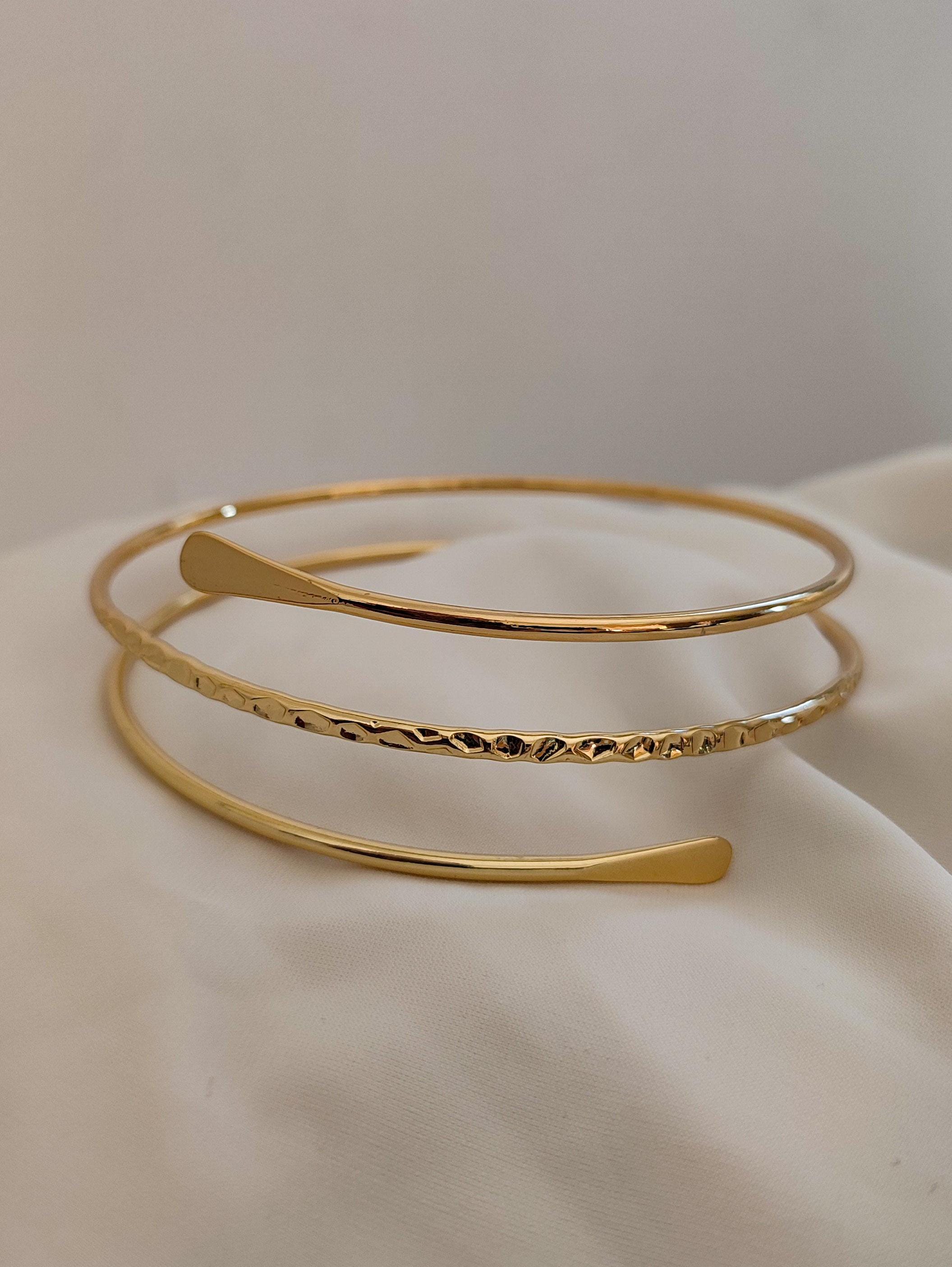 Wrap Gold Arm Cuff, Spiral Cuff Bracelet, Upper Arm Cuff Bracelet ...