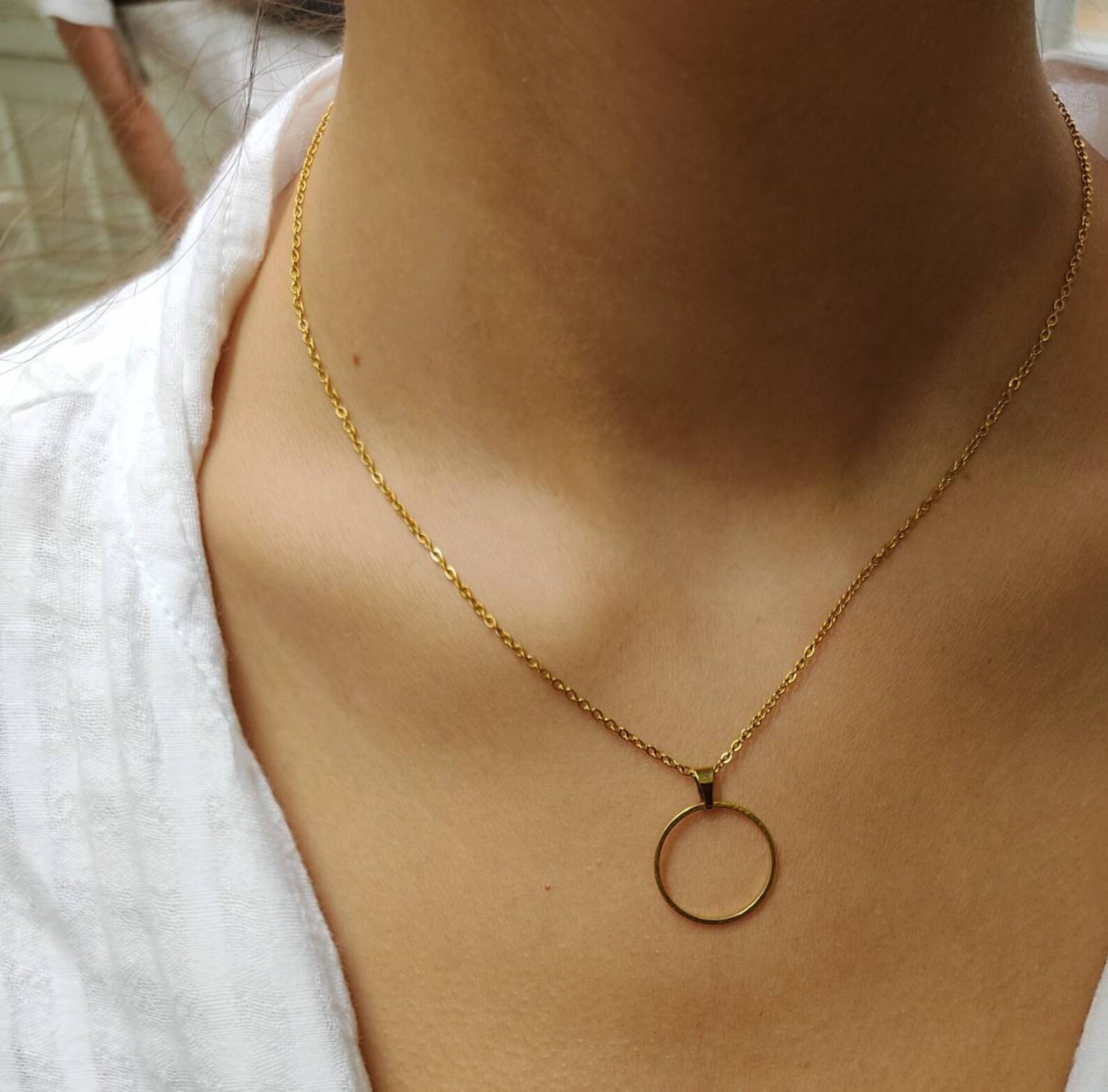Karma Circle Necklace, Gold Circle Necklace, Best Friend Necklace ...