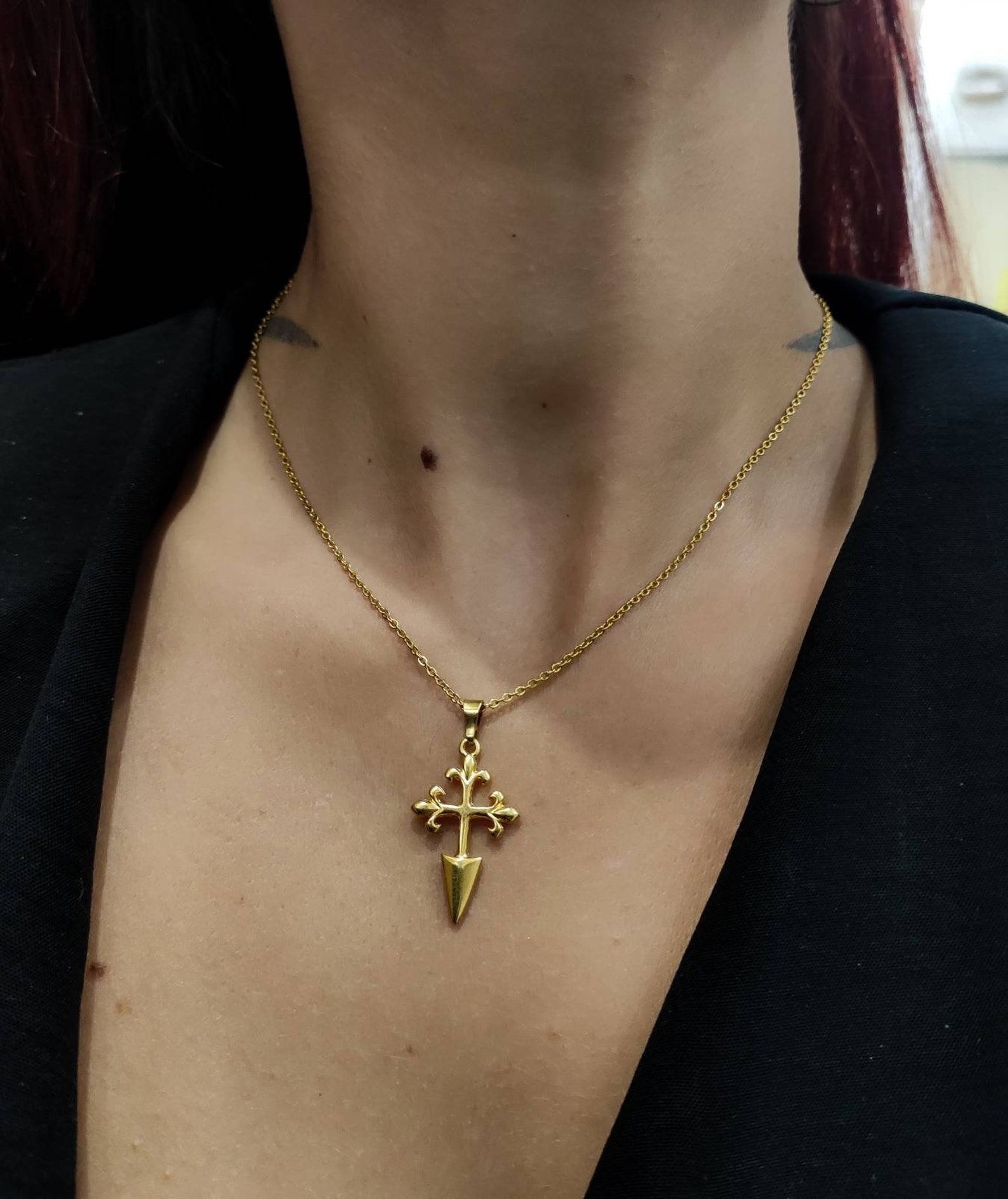 Cross Pendant Necklace Leviathan Cross Celtic Cross Gold - Etsy