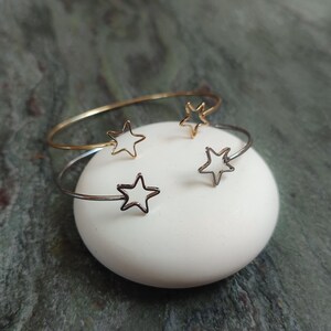Gold Crystal Star Bangle Bracelet,celestial Jewelry, Silver Crystal ...