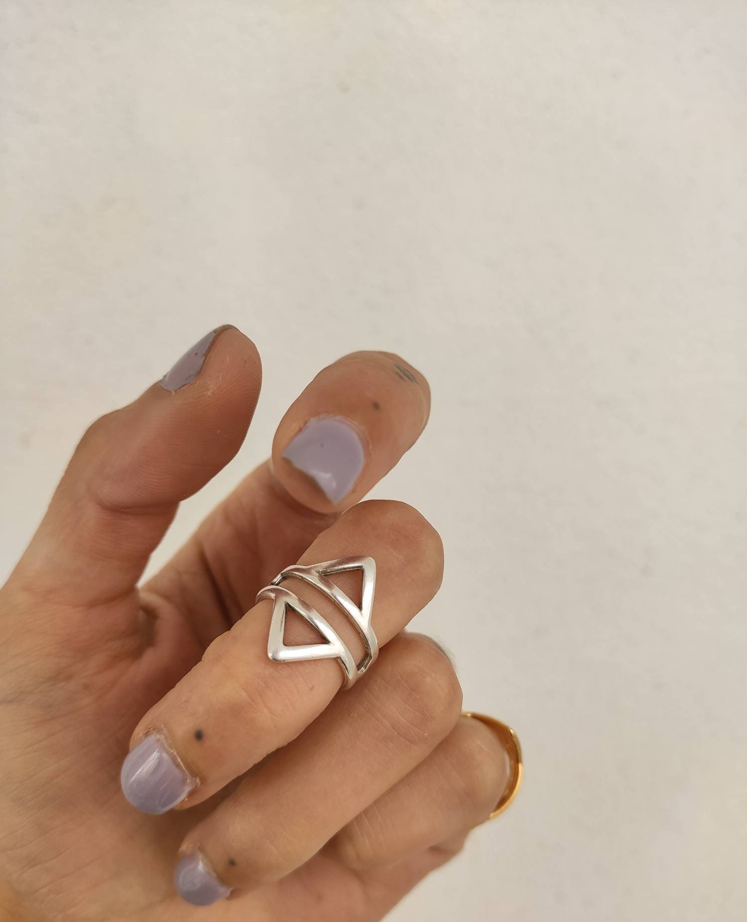 Triangle Ring, Graduation Gift, Minimalist Ring, Witch Ring, Pinky Ring ...