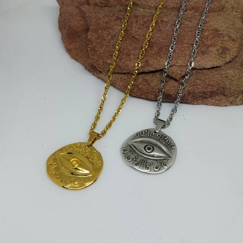 Evil Eye Chunky Chain Layered Necklace Gold Chain Necklace - Etsy