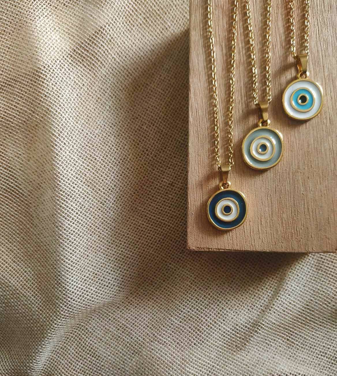 Good Luck Evil Eye Gold Necklace Dainty Evil Eye Necklace Fortune ...