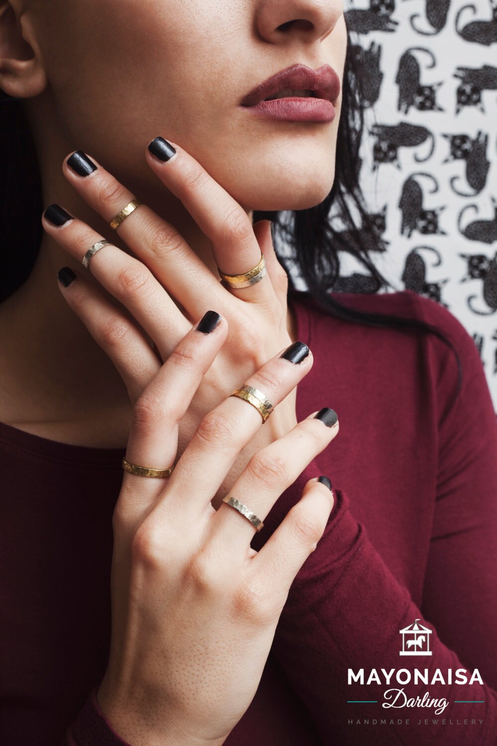 Set of Midi Rings Gold and Silver Ring Set of 4 Rings Set of - Etsy