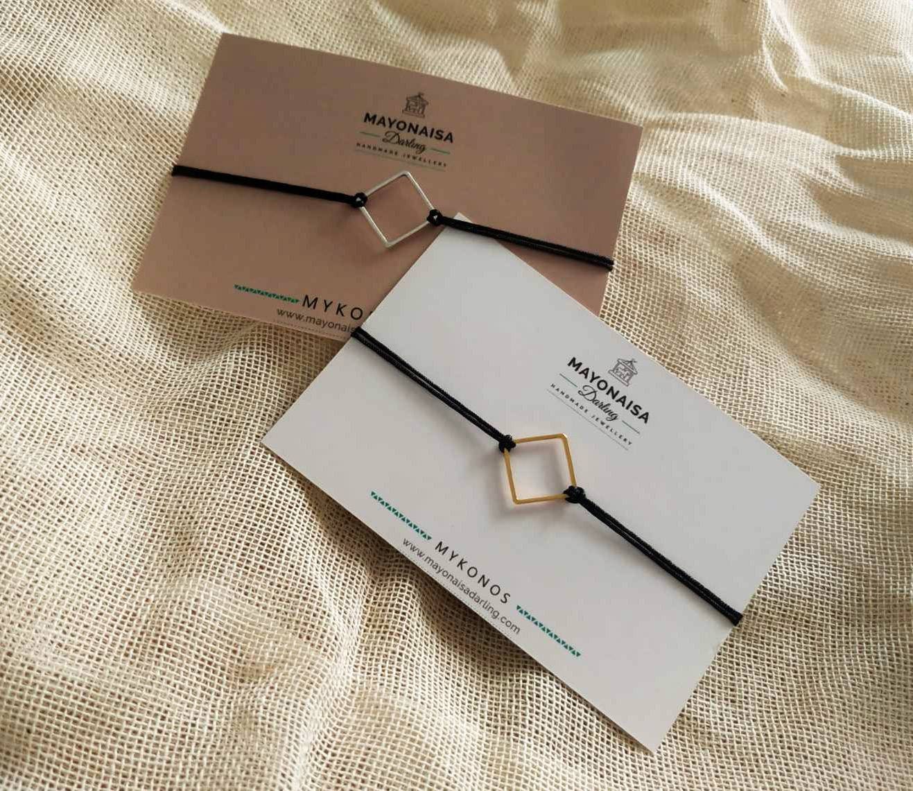 Gold Square Bracelet Matching bracelets String bracelet | Etsy