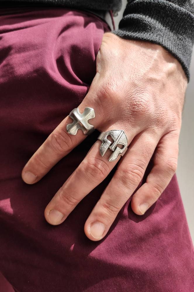 Spartan Helmet Ring Mens Silver Ring Mens Gift Spartan | Etsy