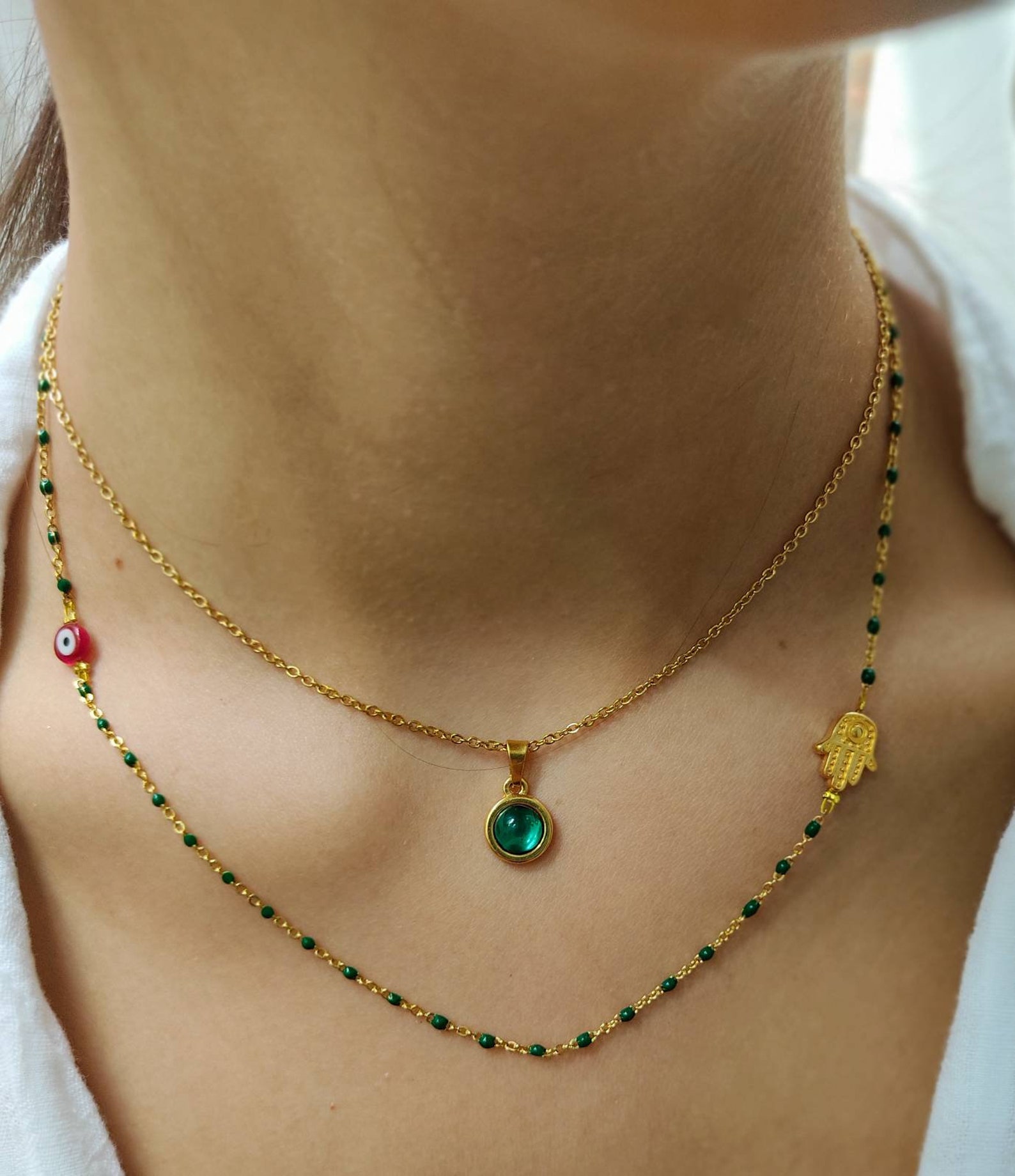 Evil Eye Necklace Silver Evil Eye Pendant Gold Evil Eye Jewelry ...