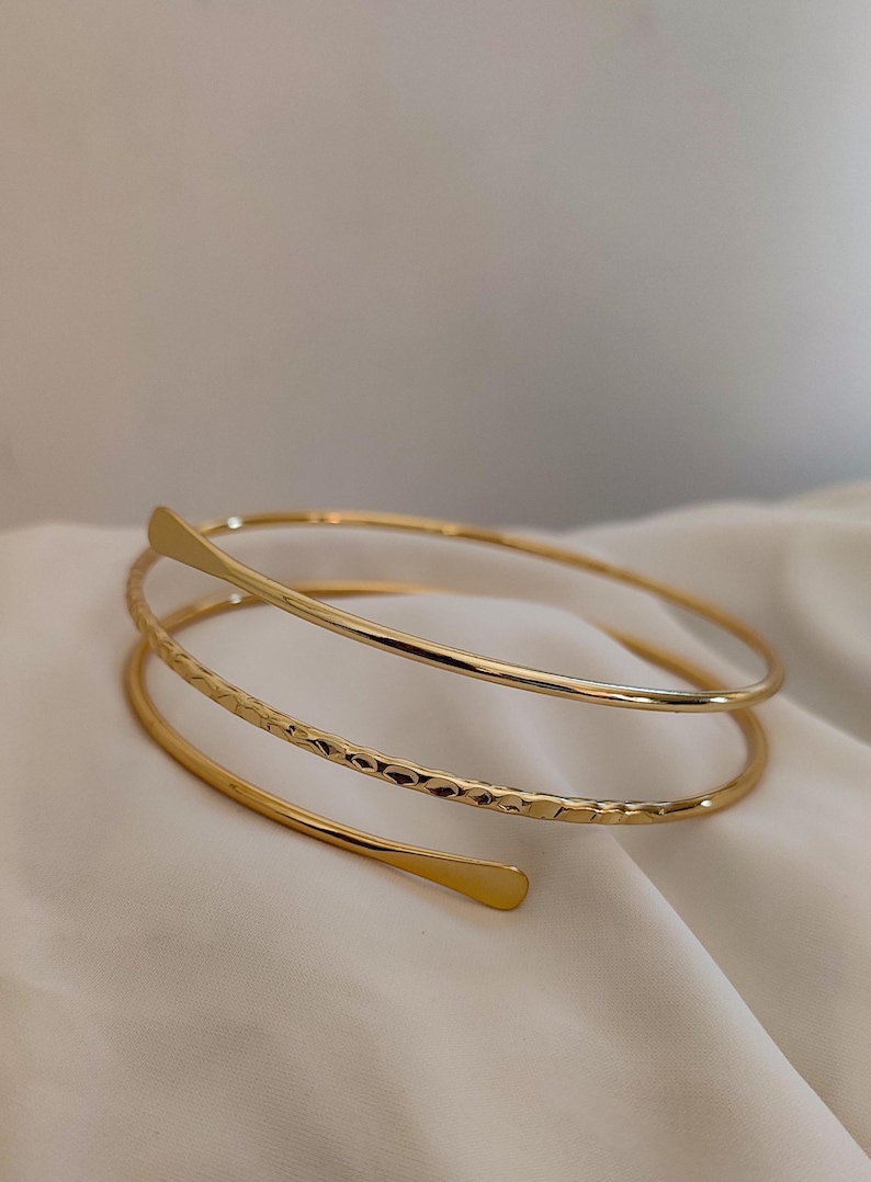 Wrap Gold Arm Cuff, Spiral Cuff Bracelet, Upper Arm Cuff Bracelet ...