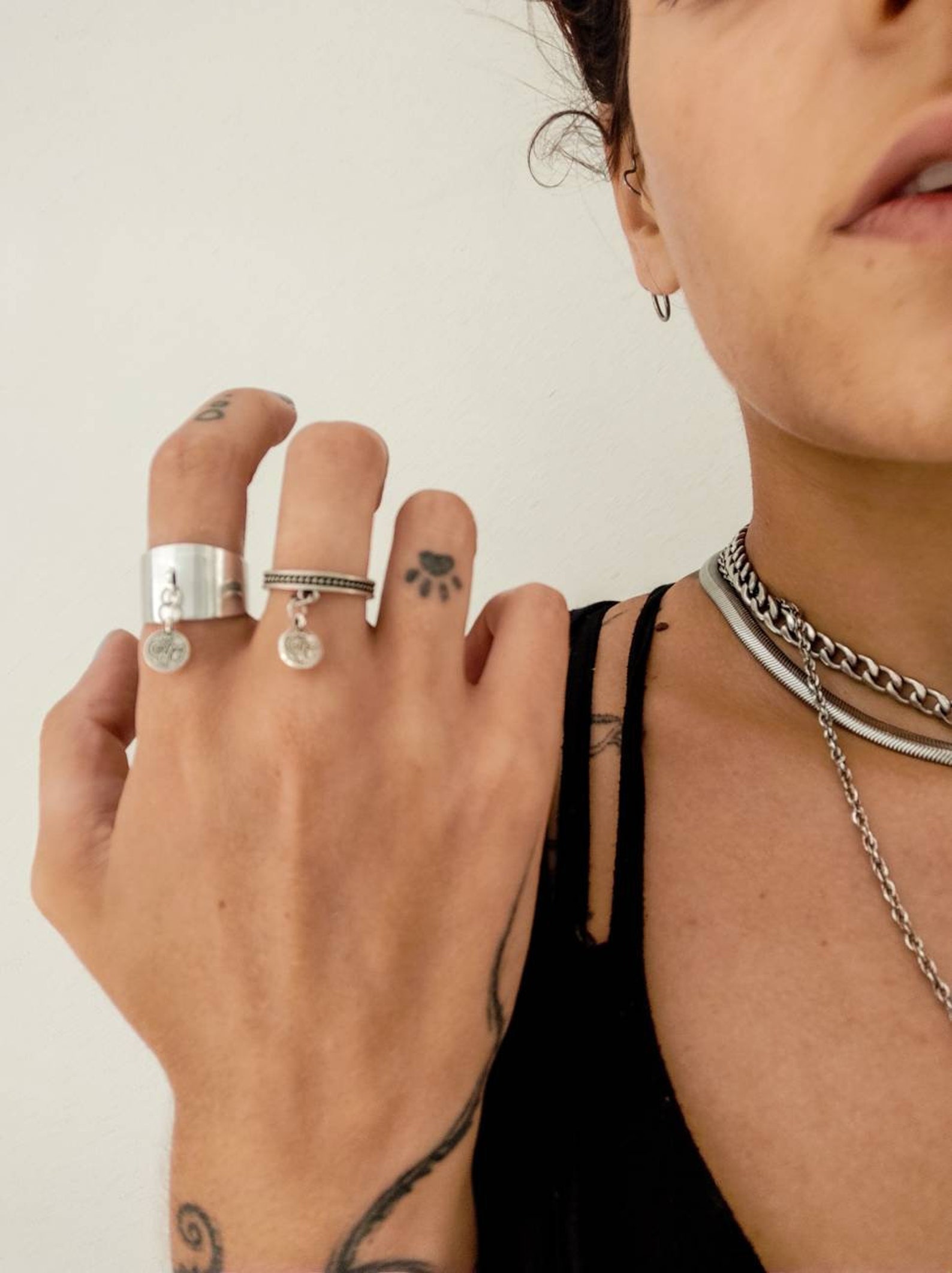 Boho Ring, Dangle Charm Ring, Dainty Ring, Moonchild Ring, Witch Ring ...