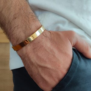 Gold Men Bangle Bracelet, Mens Jewelry, Everyday Bracelet, Cuff ...