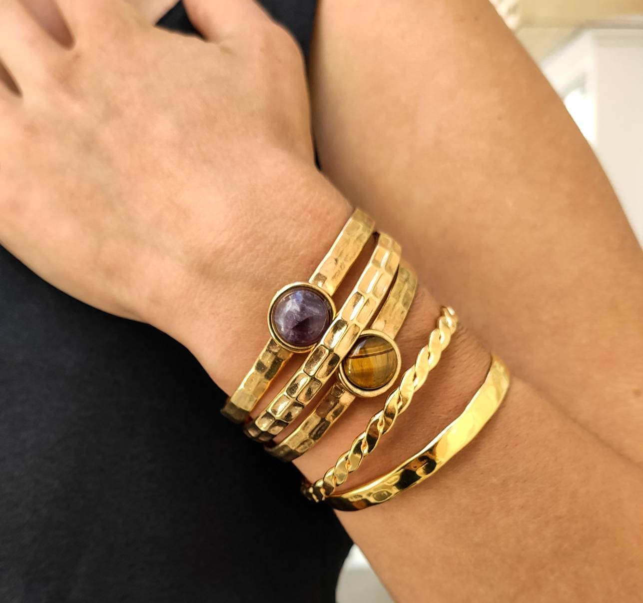 Gold Bangle Bracelet, Silver Cuff Bracelet, Gifts for Her, Gold Cuff ...