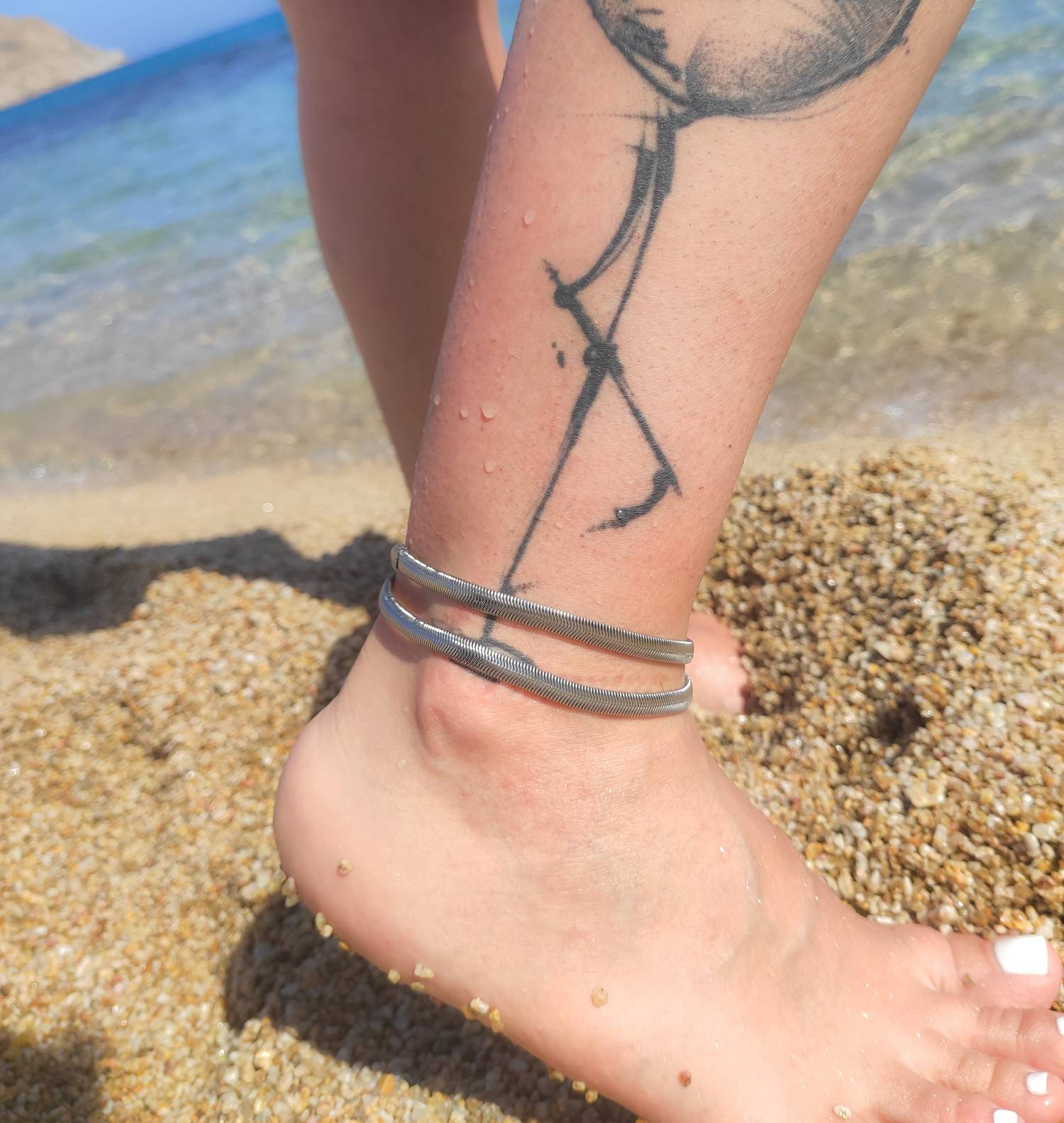 Herringbone Chain Anklets Gold Anklet Waterproof Anklet - Etsy