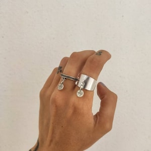 Boho Ring, Dangle Charm Ring, Dainty Ring, Moonchild Ring, Witch Ring ...