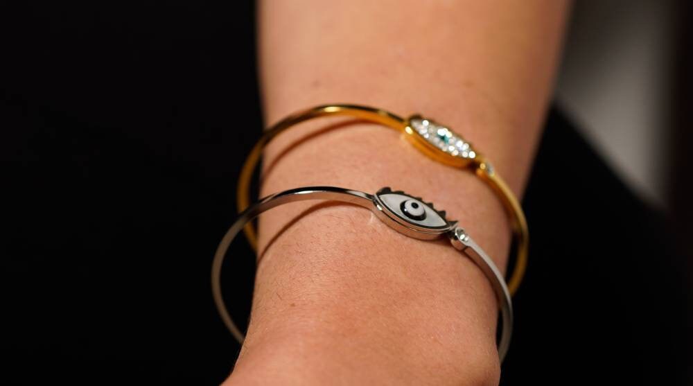 Evil eye bangle bracelet Evil eye jewelery Gold evil eye | Etsy
