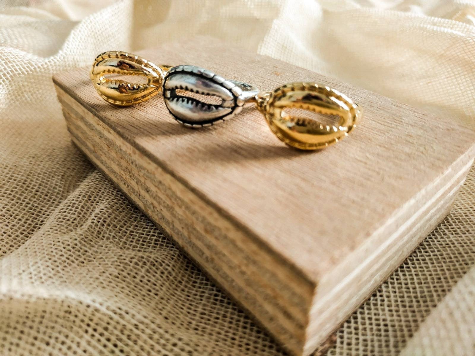 Cowrie Shell Ring Gold Shell Ring Gold Cowrie Ring Silver - Etsy