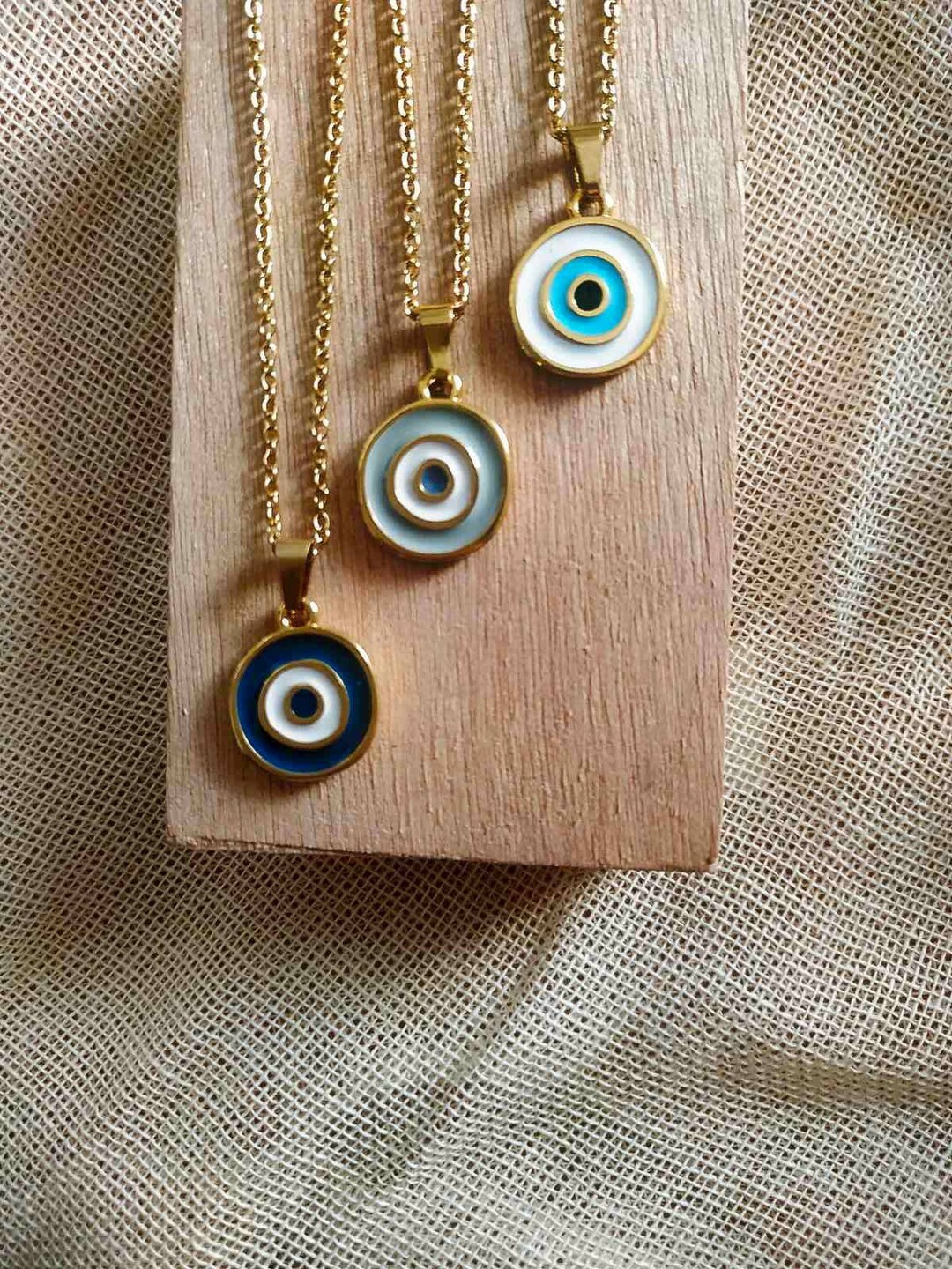 Good Luck Evil Eye Gold Necklace Dainty Evil Eye Necklace Fortune ...