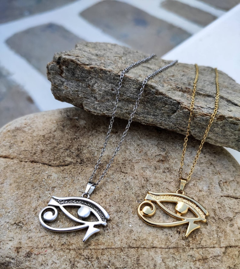 Eye of Ra Gold Chain Necklace Eye of Horus Spiritual - Etsy