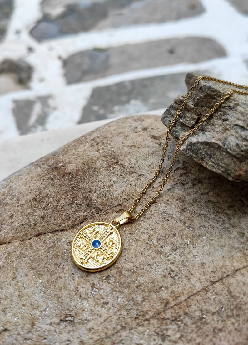 Oval Evil Eye Chunky Gold Chain Necklace Evil Eye Pendant | Etsy