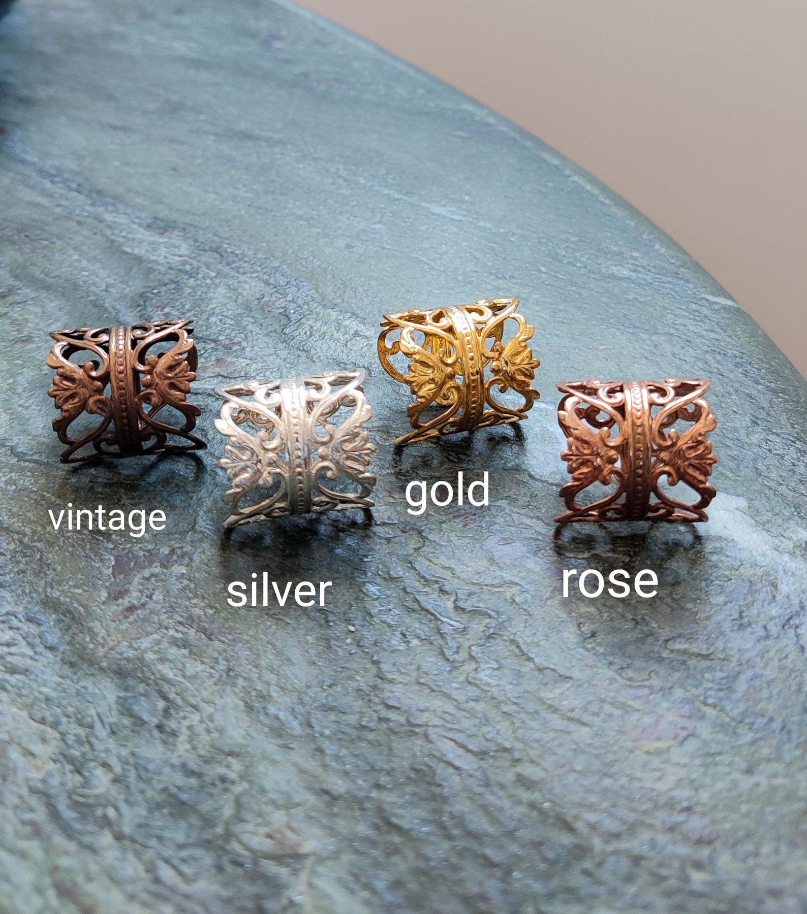 Flower Pattern Ring Perforated Ring Ring With Flowers Gold Flowers Ring ...