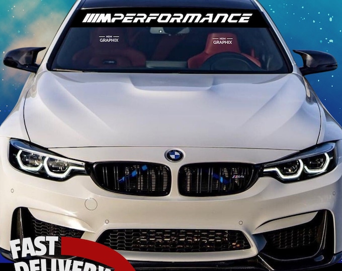 M Performance BLUE Car Sunstrip Banner M2 M3 M4 M6 M6 Msport Bmw ...