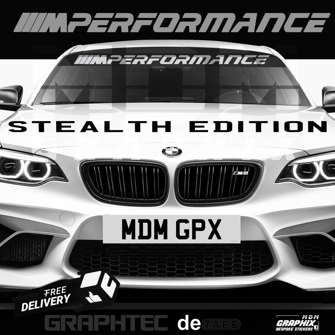 M Performance STEALTH EDITION Car Sunstrip Banner M2 M3 M4 M6 | Etsy
