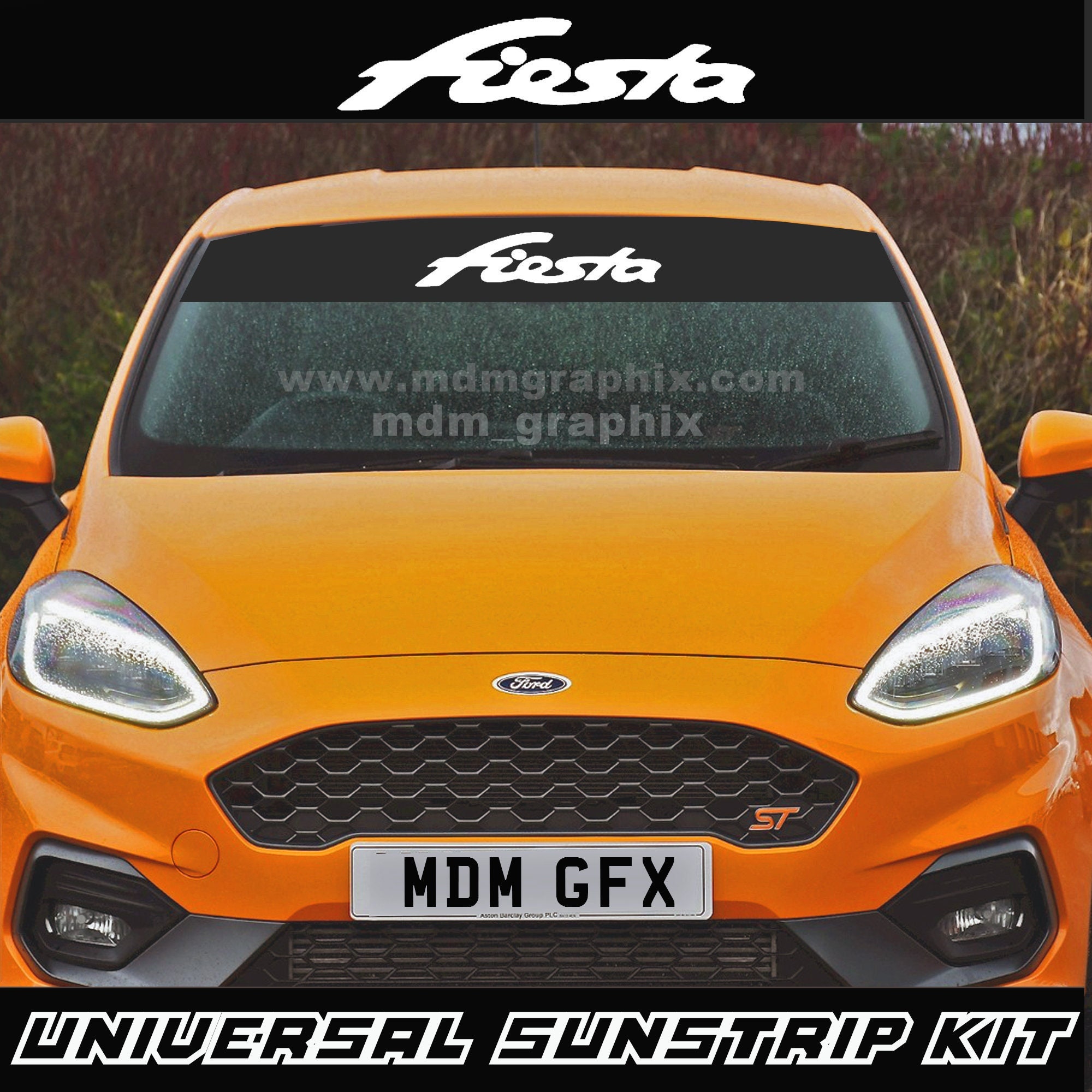 Ford Fiesta Sunstrip Windscreen Glossblack Matte Gloss Fiesta ST200 ...