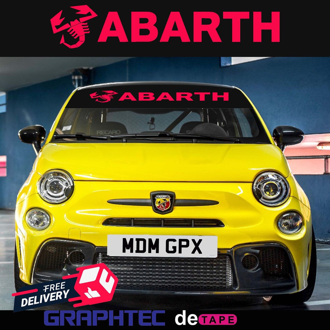 Fiat abarth Sun strip RED Windscreen Sticker Decal 500 1.4 T Jet ...