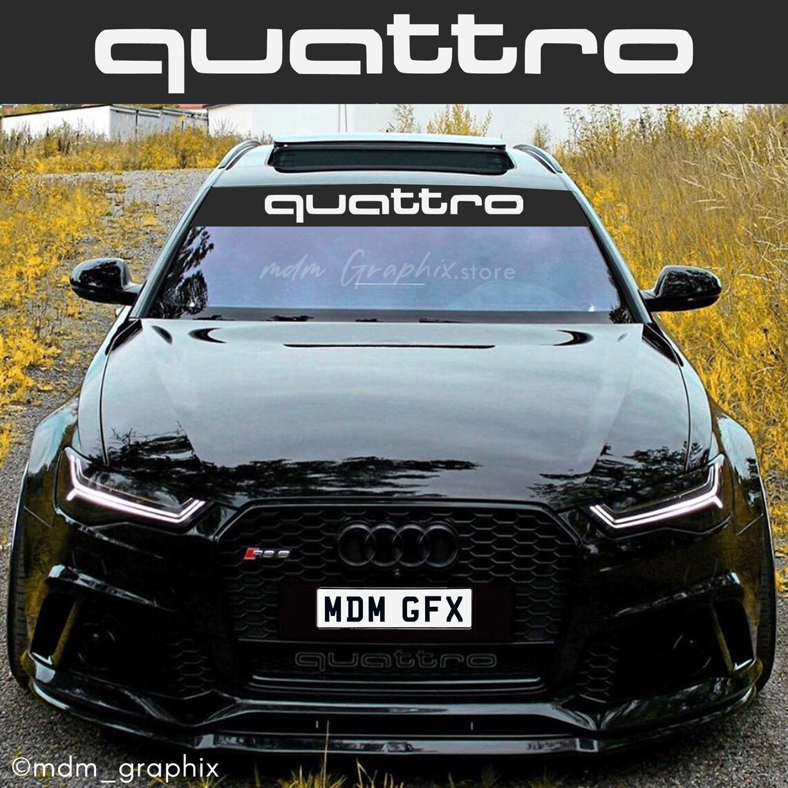 Audi Solid Quattro Text Universal Sunstrip | Etsy UK