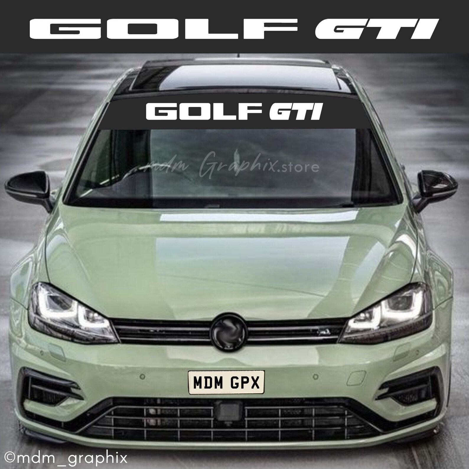 Vw golf gti white sunstrip decal mk1 mk2 mk3 mk4 mk5 mk6 mk7 | Etsy