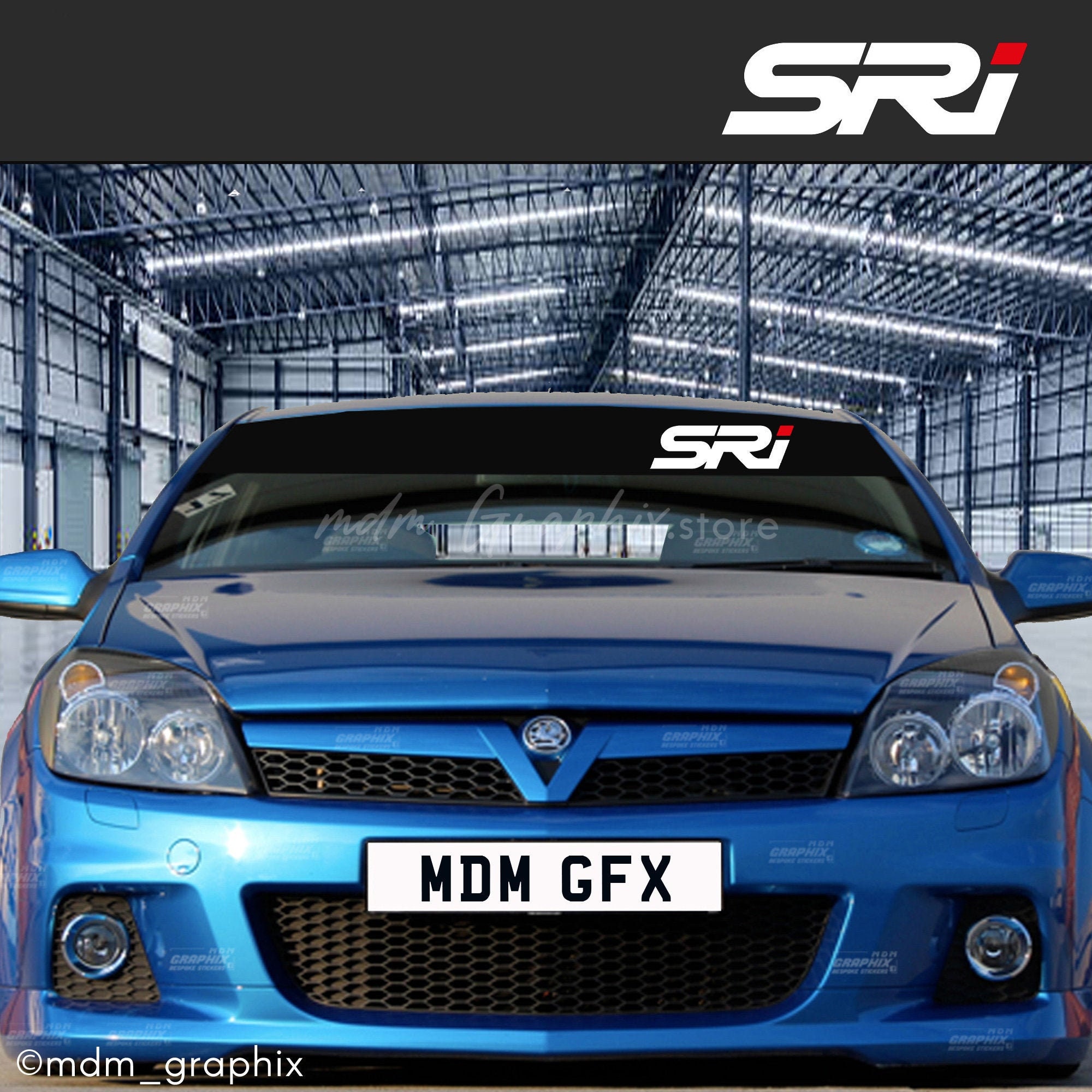 Vauxhall SRI Single Emblem Outline Sun Strip Kit Opel Astra Universal ...