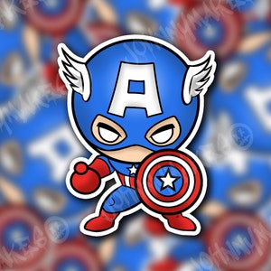 Captain America Chibi Sticker or Magnet - Etsy