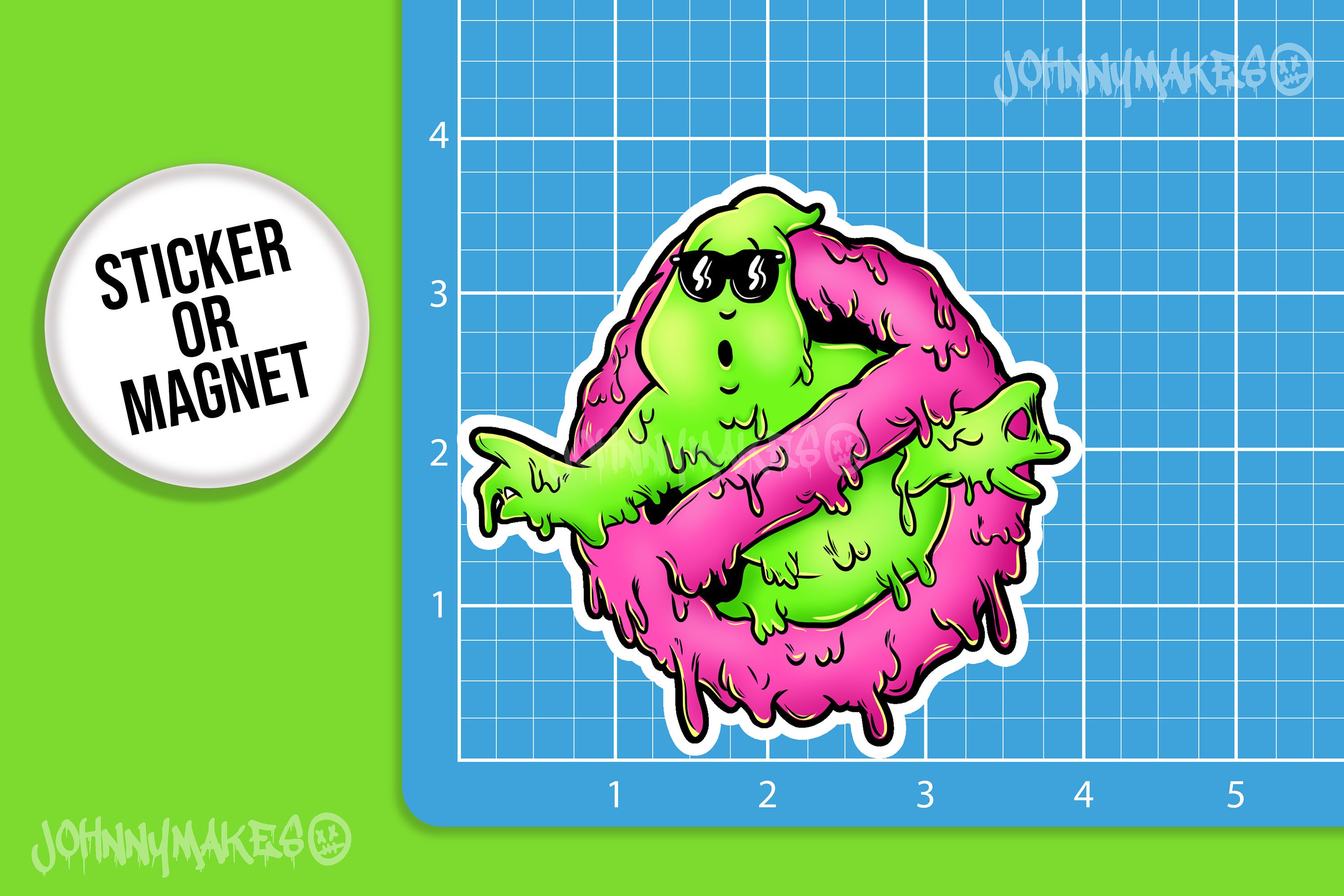 Ghostbusters Retro Slime Logo Sticker Or Magnet Designed & Sold By ...
