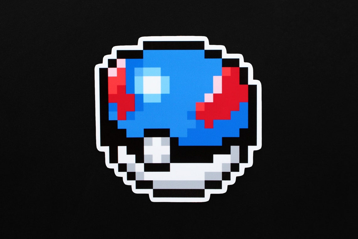 8-bit Pokéball Sticker or Magnet - Etsy