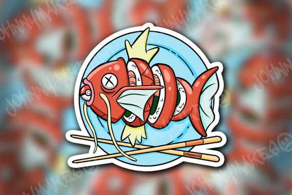 Pokémon Magikarp Sushi Plate Sticker or Magnet - Etsy