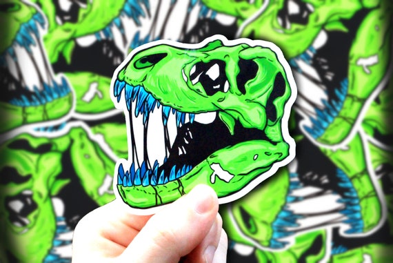T-rex Dinosaur Skull Sticker or Magnet | Etsy