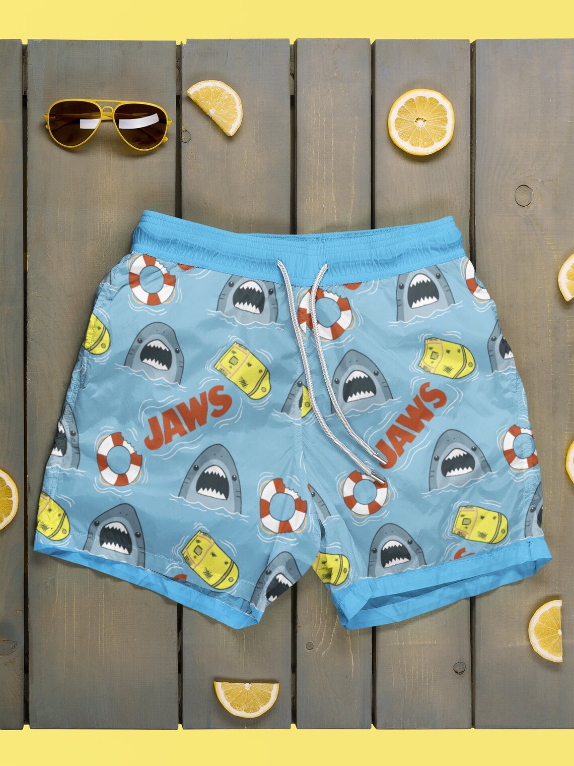 JAWS Shark Seamless Pattern: Chibi Amity Island (digital Download) - Etsy