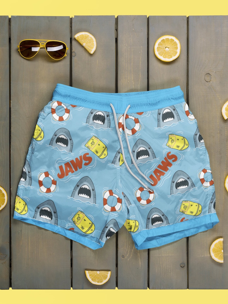JAWS Shark Seamless Pattern: Chibi Amity Island (digital Download) - Etsy