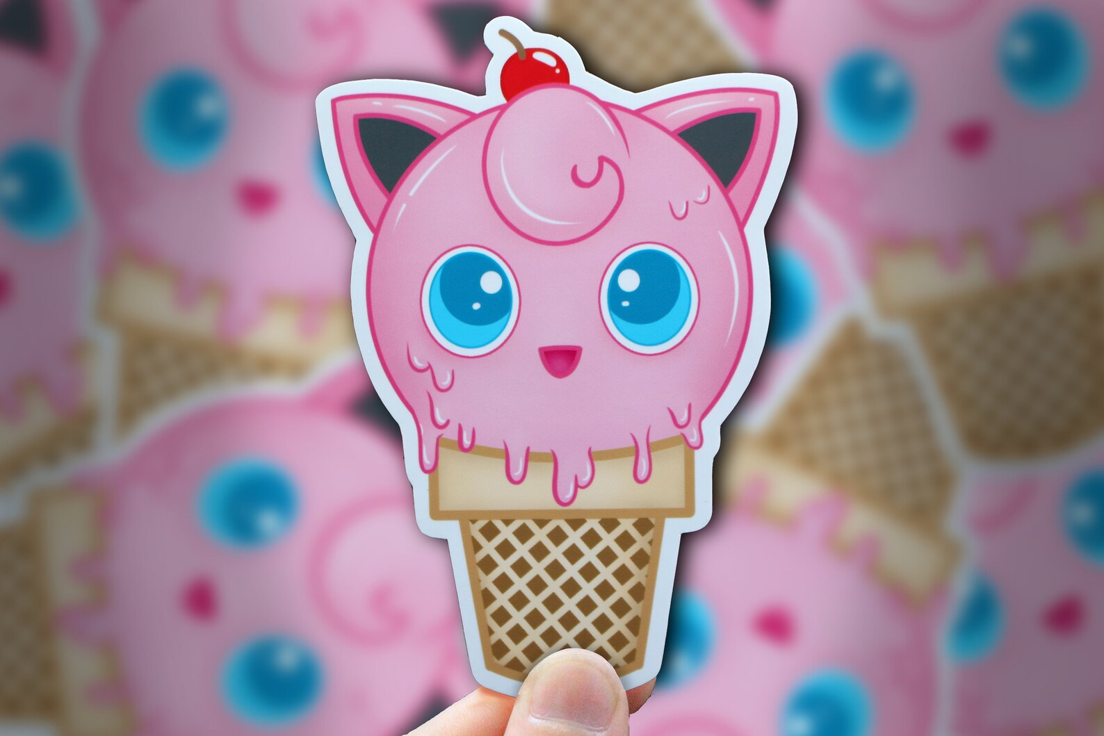 Pokémon Jigglypuff Ice Cream Cone Sticker or Magnet - Etsy
