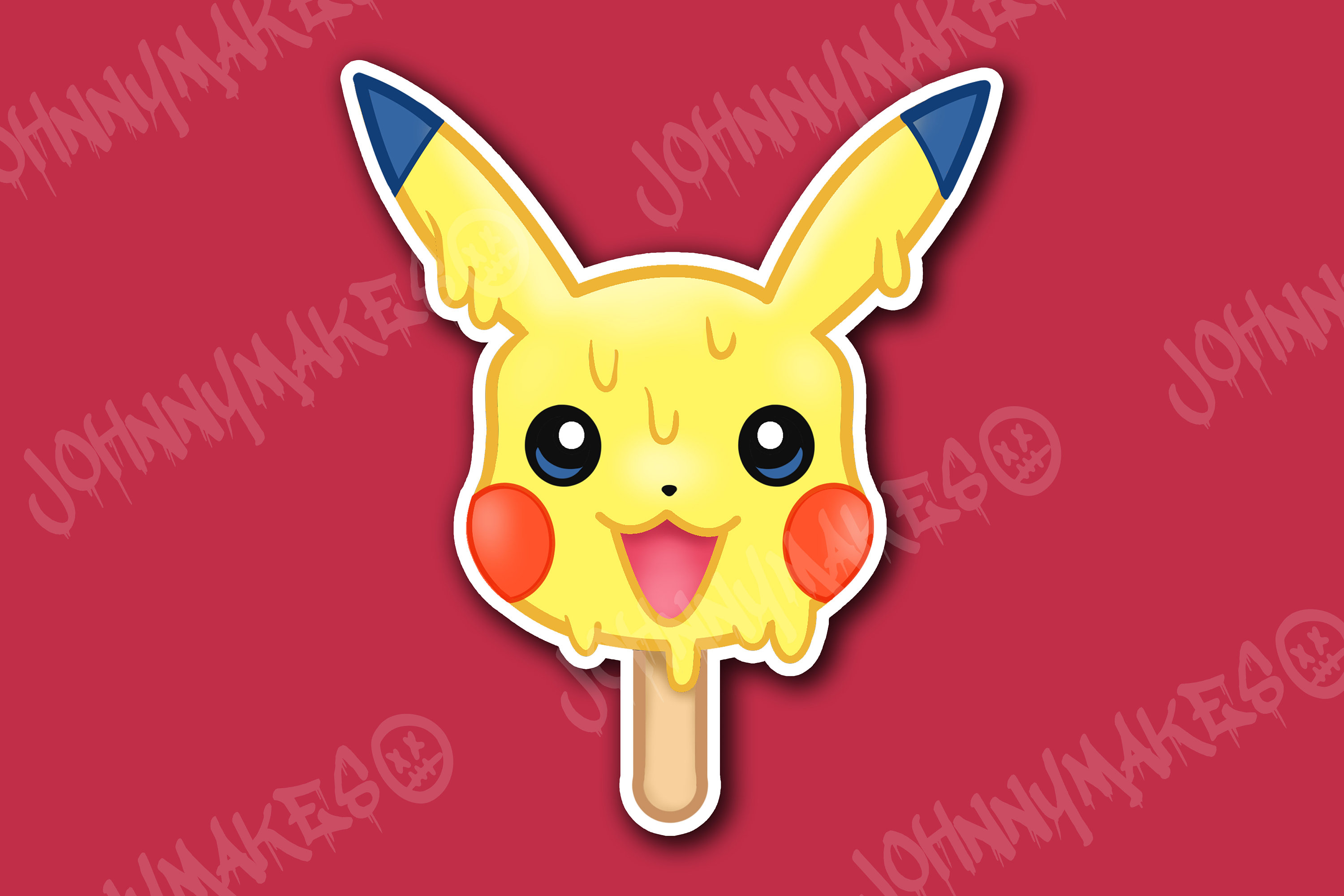 Pikachu Pokémon Popsicle Sticker or Magnet - Etsy