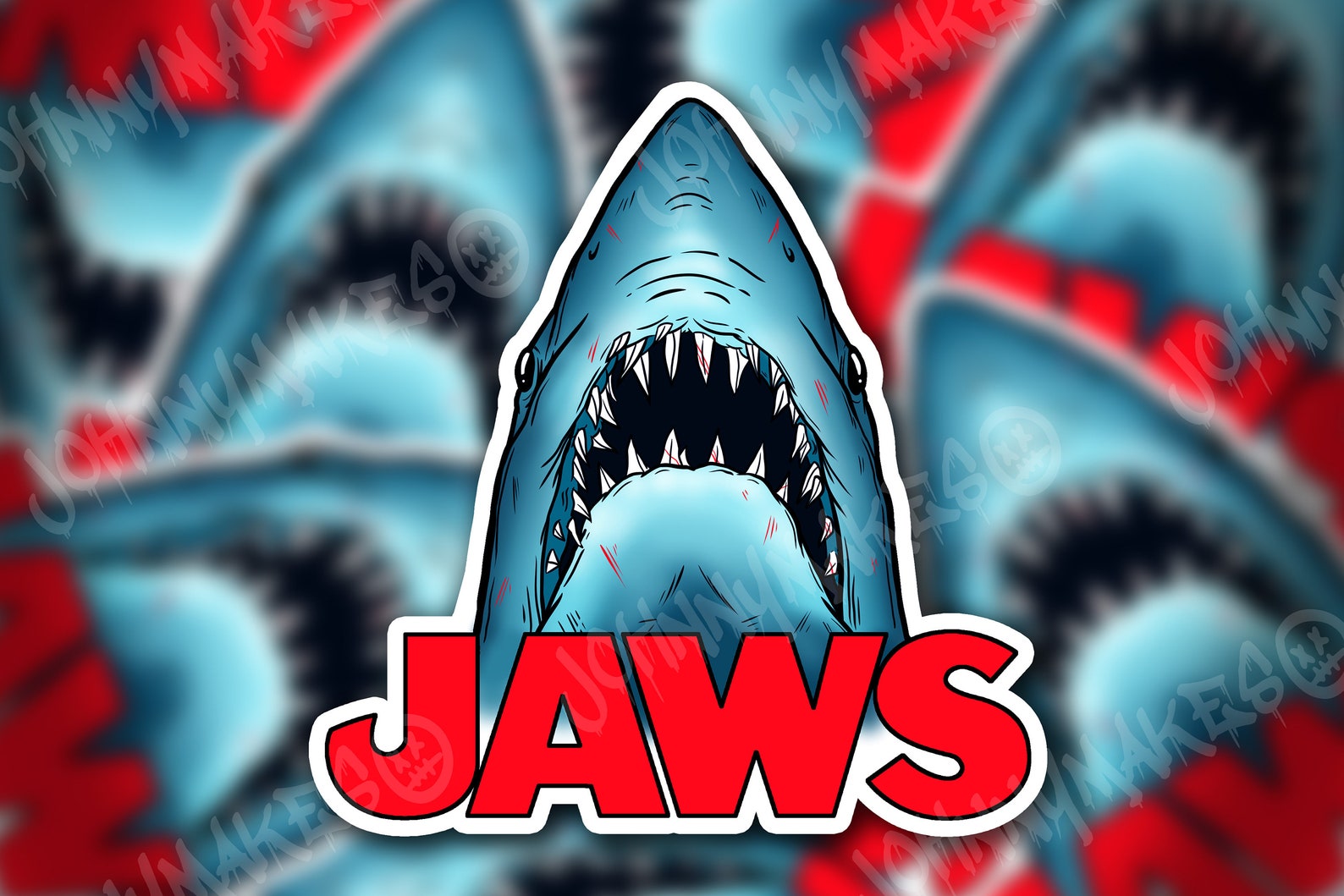 JAWS Shark Sticker or Magnet - Etsy