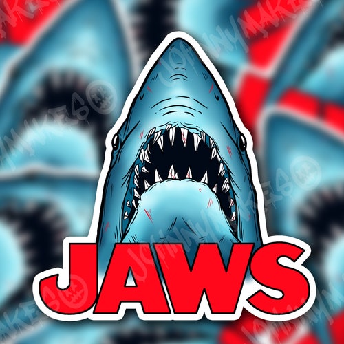 Jaws Velvet Sticker Shark Decor Movie Home Decor Retro - Etsy