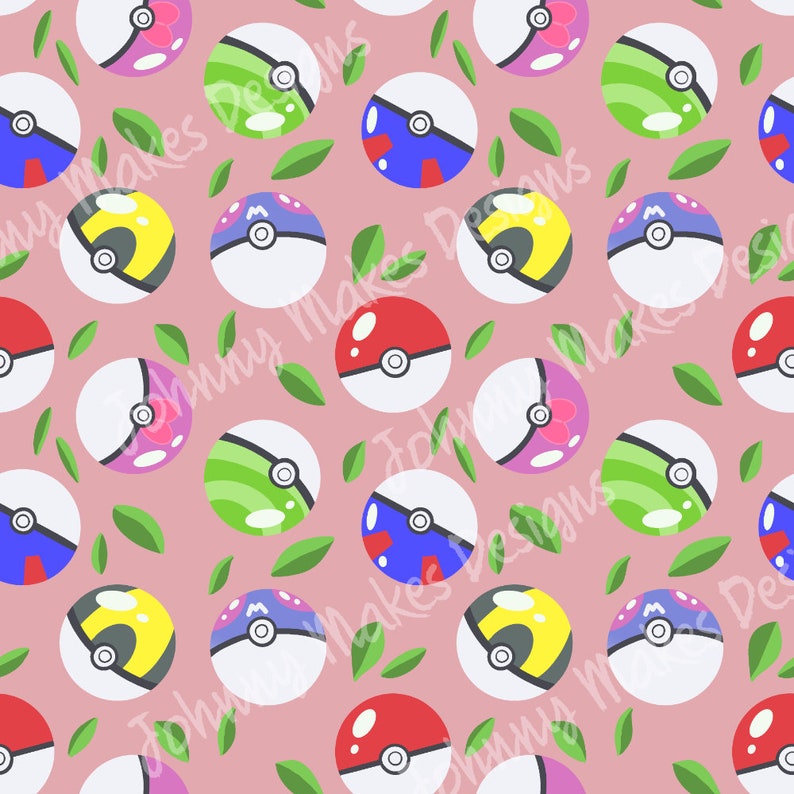 Pokemon Pokeball Seamless Pattern, Cartoon Digital Paper (PNG) - Etsy