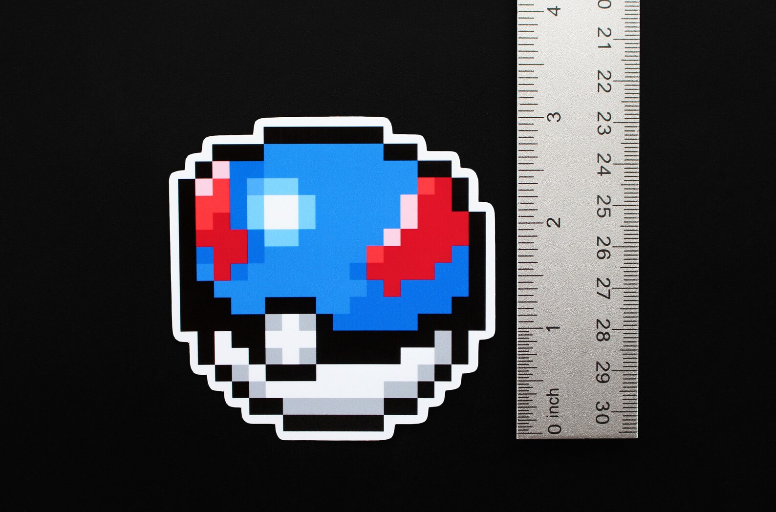 8-bit Pokéball Sticker or Magnet | Etsy