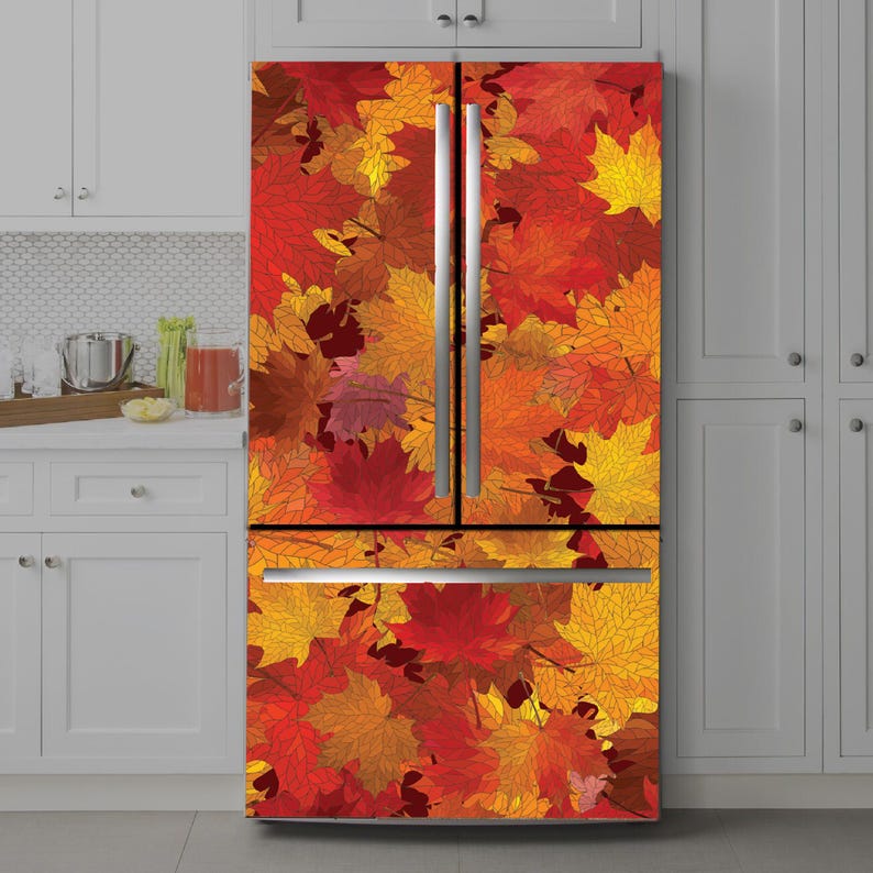 Fridge Wrap Refrigerator Decals Wallpaper Peel and Stick Side by Side ...