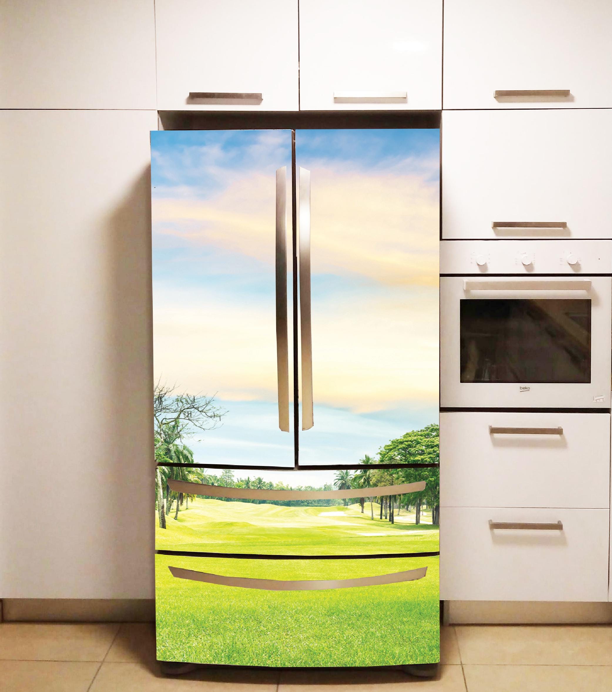 Fridge Wrap, Vinyl Decorative, Kitchen Decor, Side by Side, French Door ...